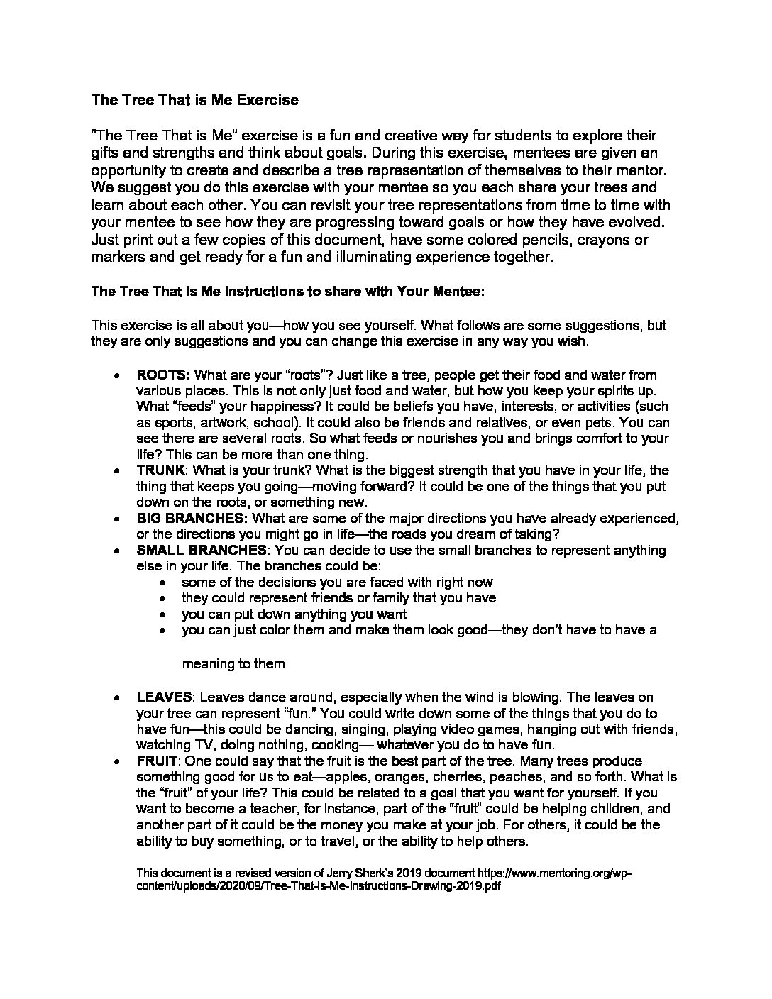 AAAThe Tree That is Me Exercise final version.docx | Mentor Tutor ...